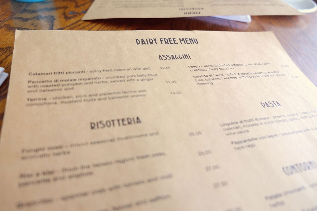 Dairy Free Menu – Zinc Moon