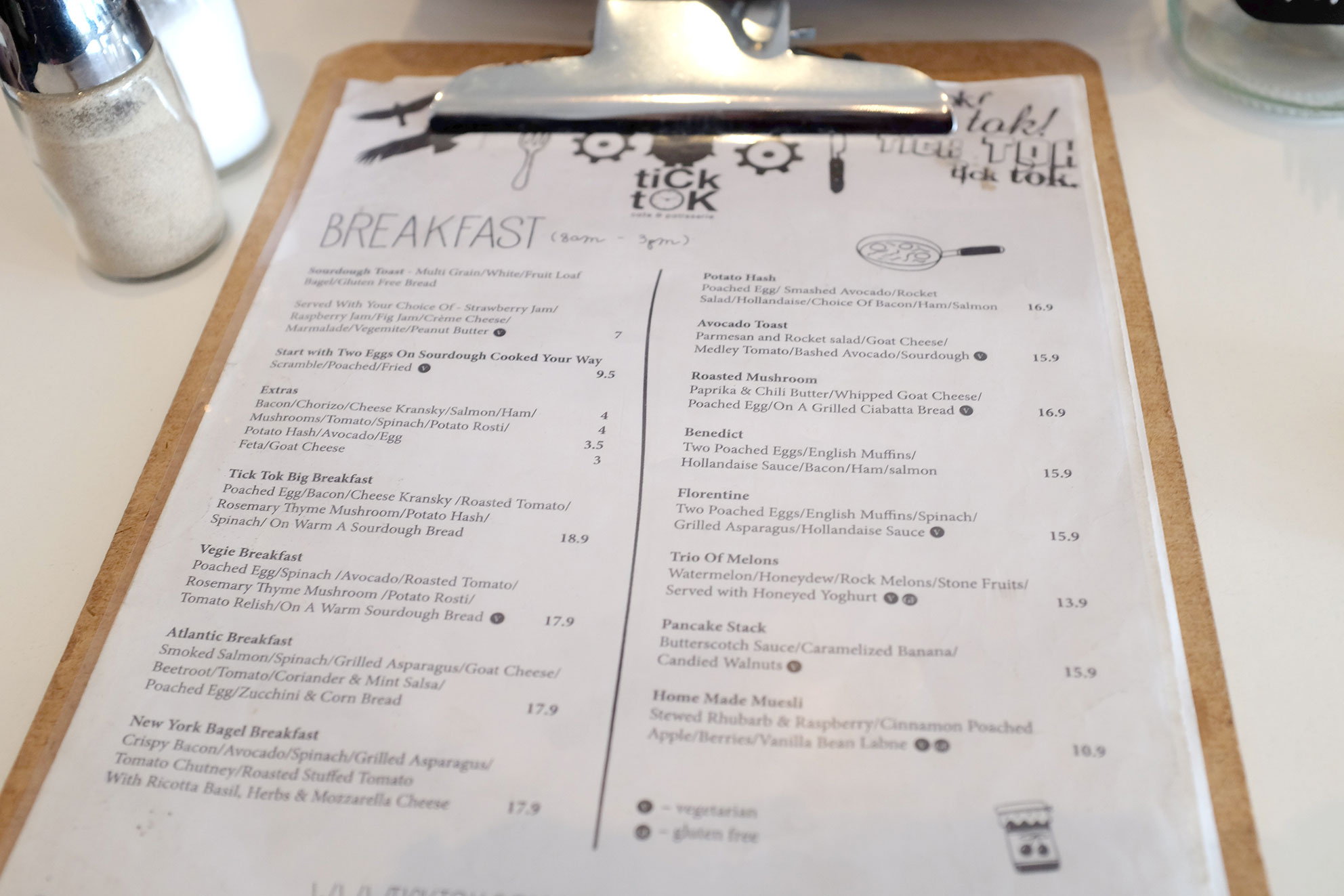 Tick Tok Menu - Zinc Moon